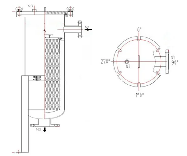Stainless Steel Single Bag Filter Vessel for Liquid Filtration