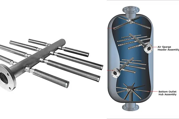 Wedge Wire Header Lateral Distributor Assembly for Vessel Internal